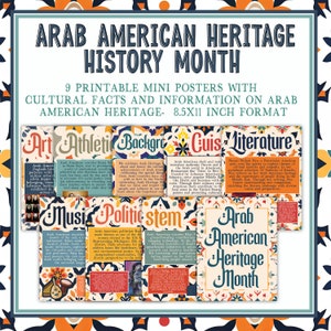 Heritage Month Poster Bundle | History Month Bulletin Board Sets | Arab ...