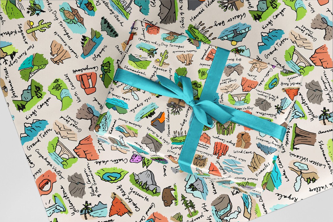 National Parks Wrapping Paper US National Park Gift Wrap - Etsy
