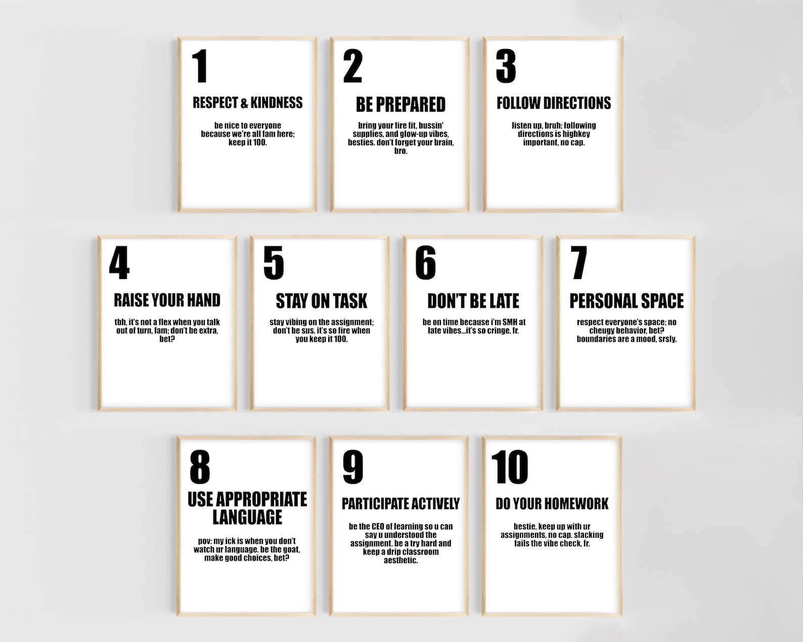 Funny Classroom Rules Posters | High School Middle School Teacher Back ...