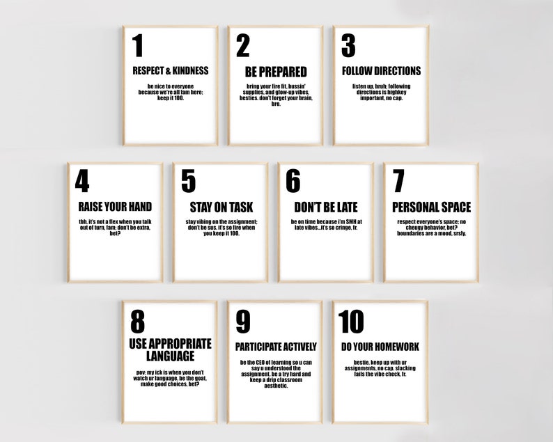 Funny Classroom Rules Posters | High School Middle School Teacher Back ...