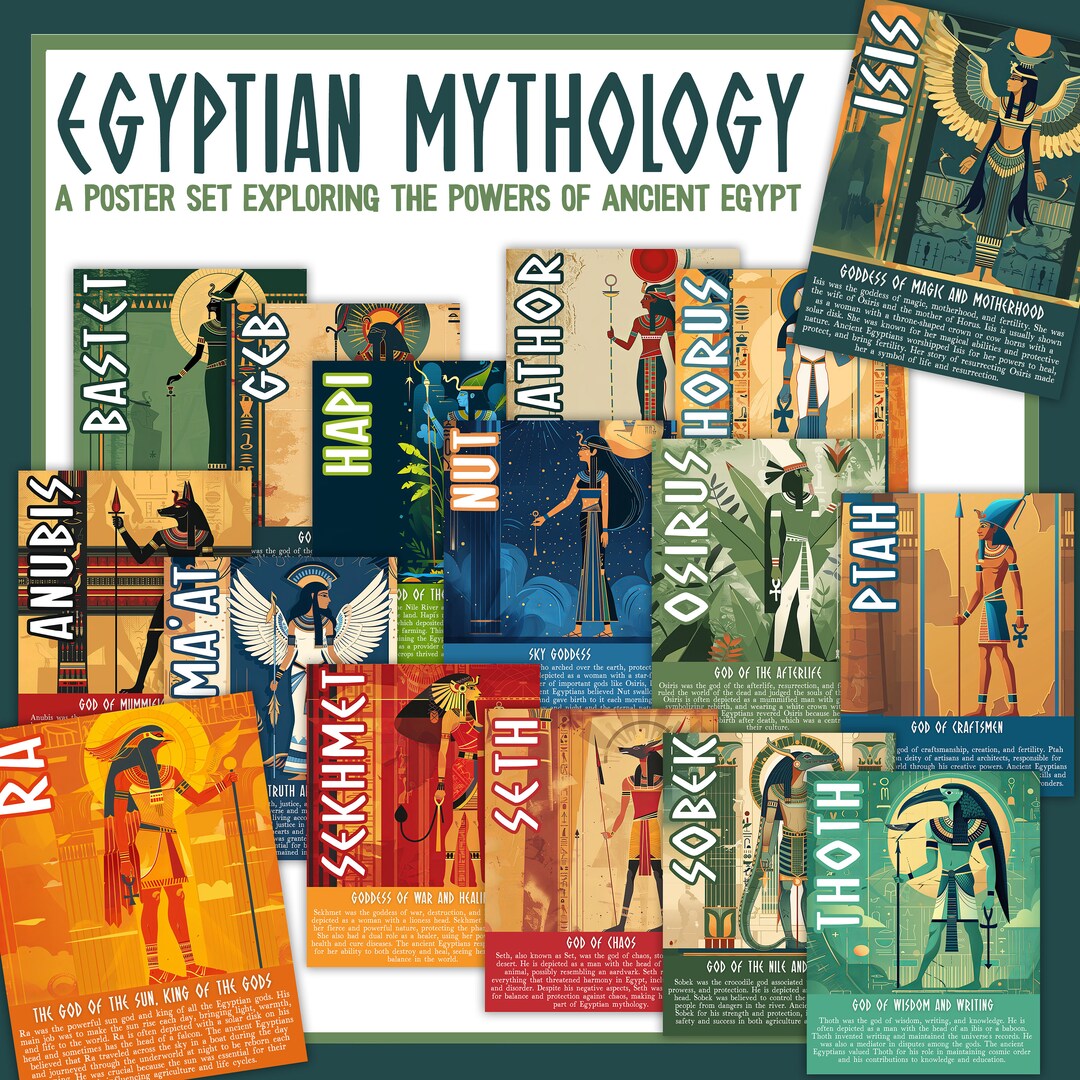 Egyptian Gods and Goddesses Bulletin Board Set | Egyptian Mythology ...