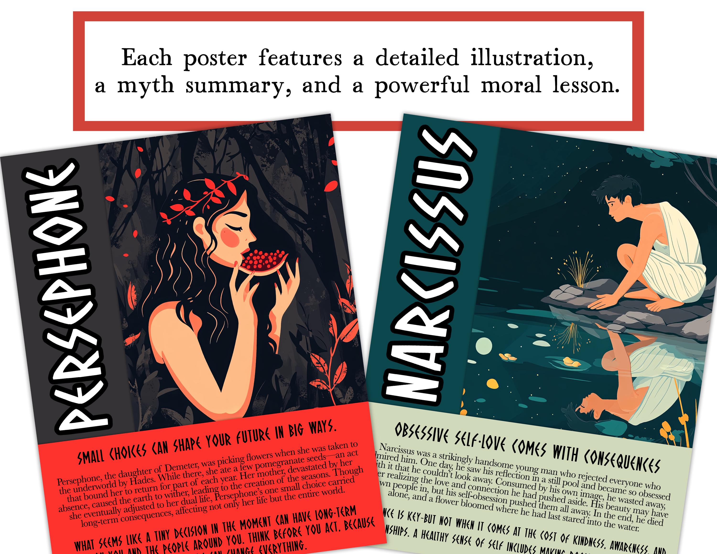 Greek Mythology Bulletin Board Set | Mythical Moral Lessons Posters ...
