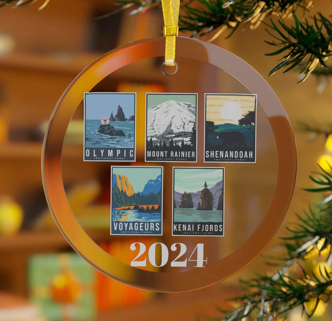 Custom National Parks Trip Glass Ornament US National Park Souvenir ...