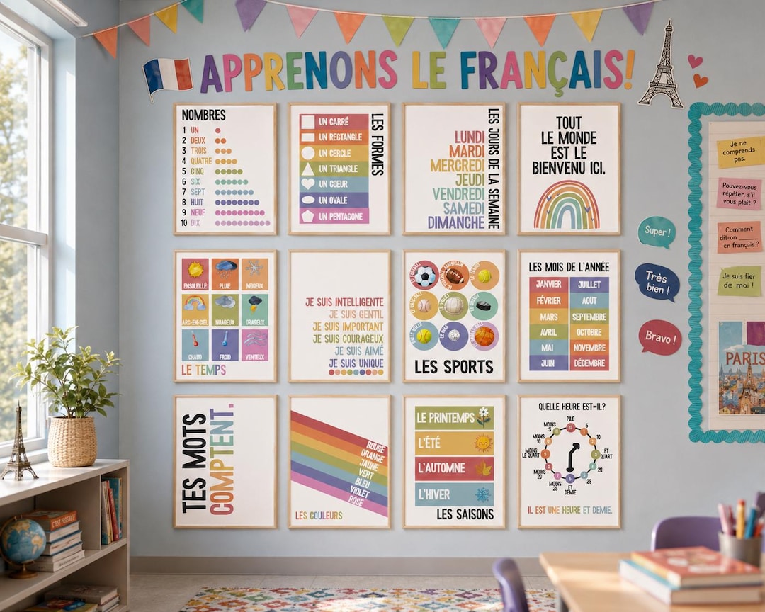 French Classroom Posters | French Foreign Language Bulletin Board ...