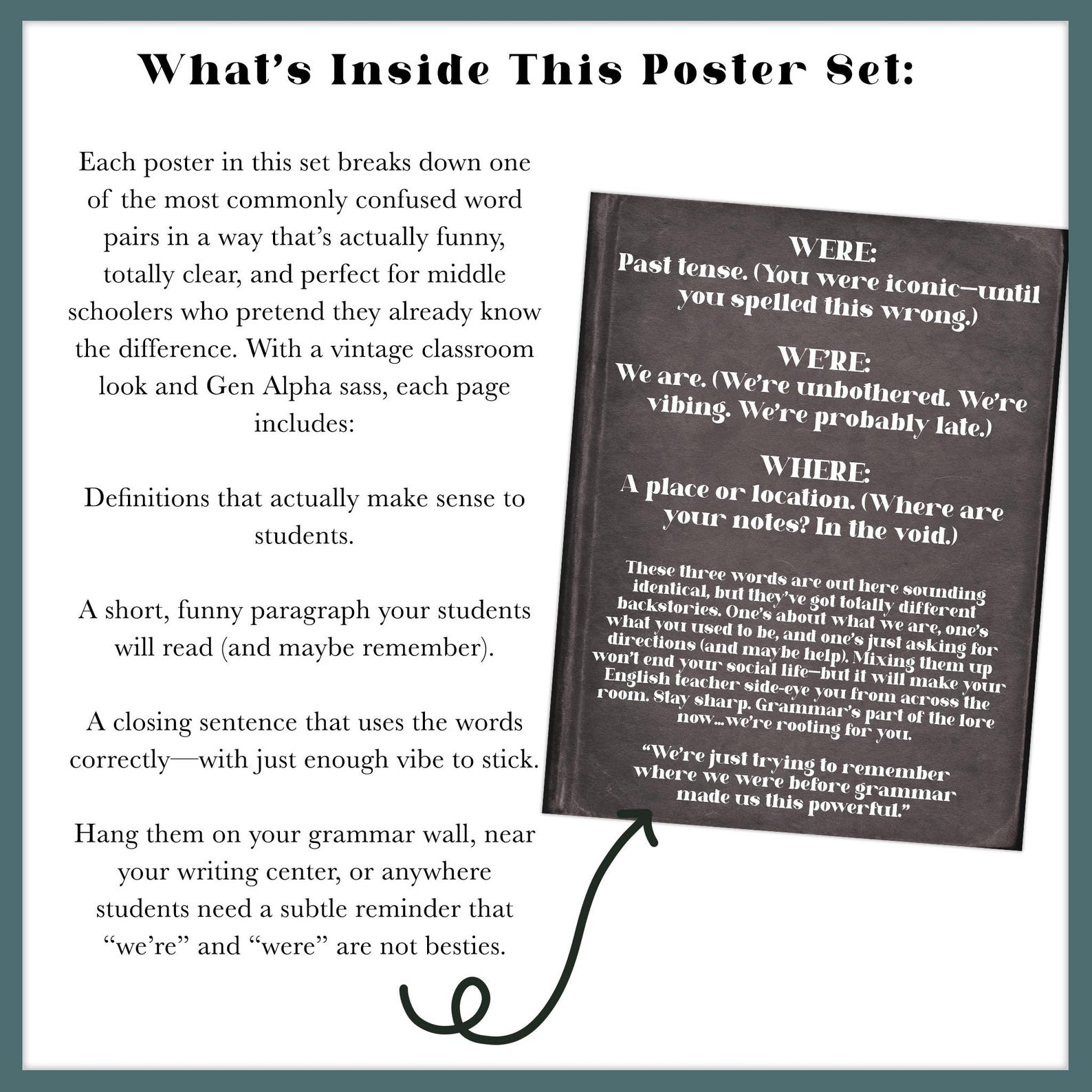 ELA Bulletin Board Posters | Funny Commonly Confused English Words ...