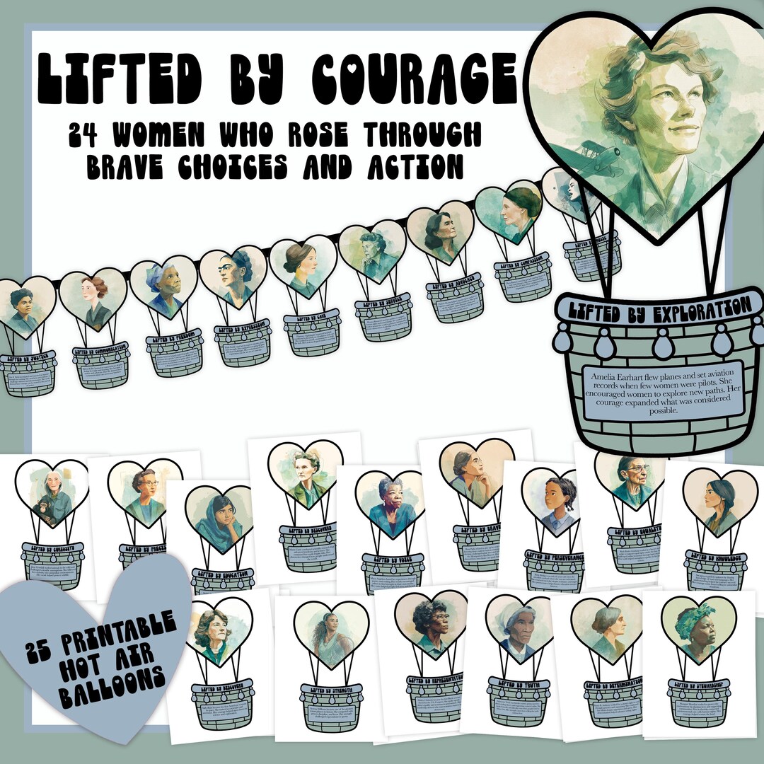 Women’s History Month Bulletin Board | Lifted by Courage March Posters ...