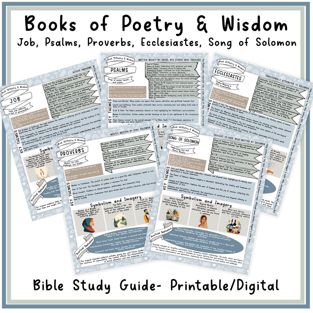 Bible Study Guide | the Poetry & Wisdom Books Digital Guide | Printable ...