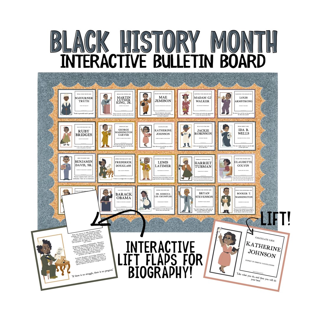Black History Month Interactive Bulletin Board Kit | Black History ...