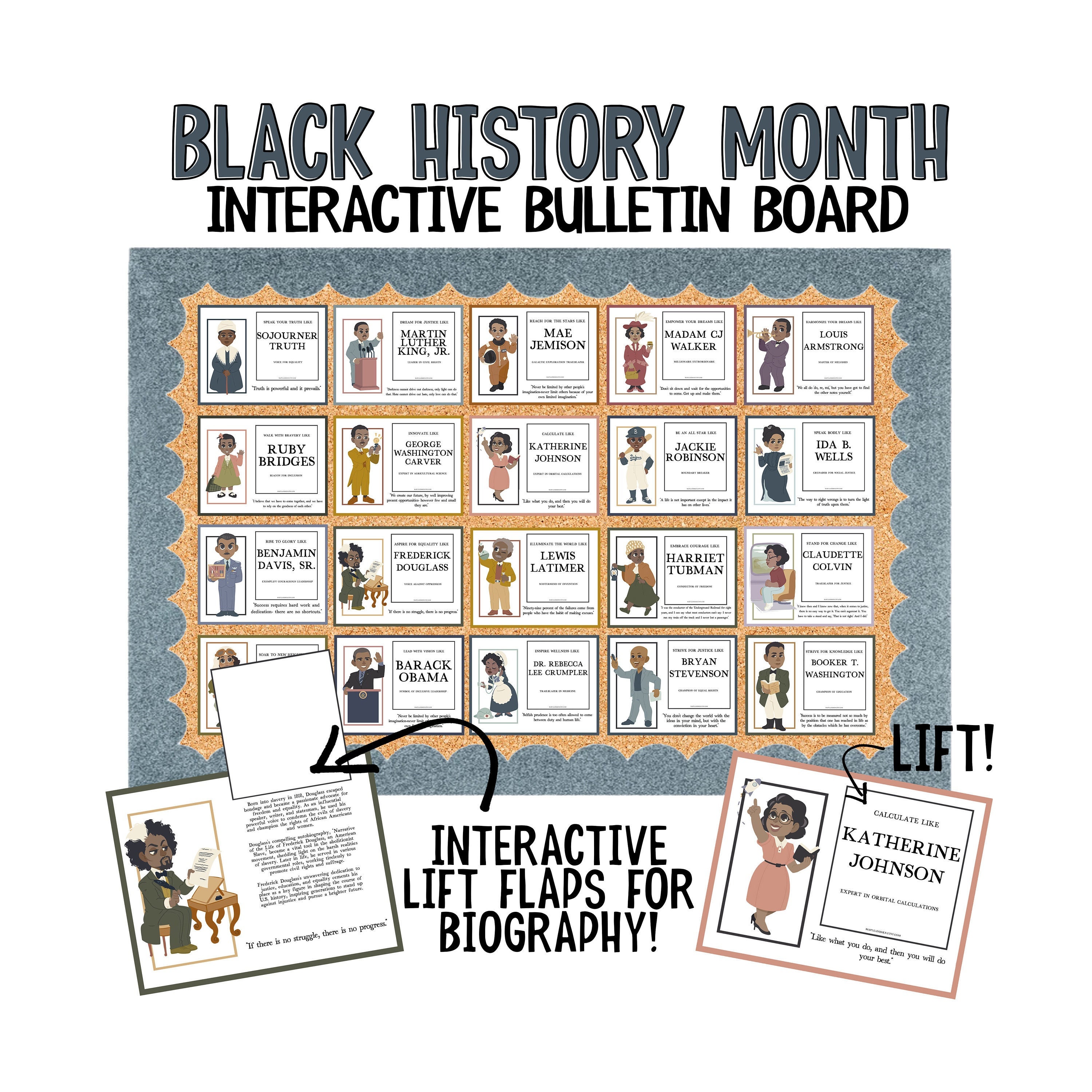 Black History Month Interactive Bulletin Board Kit | Black History ...