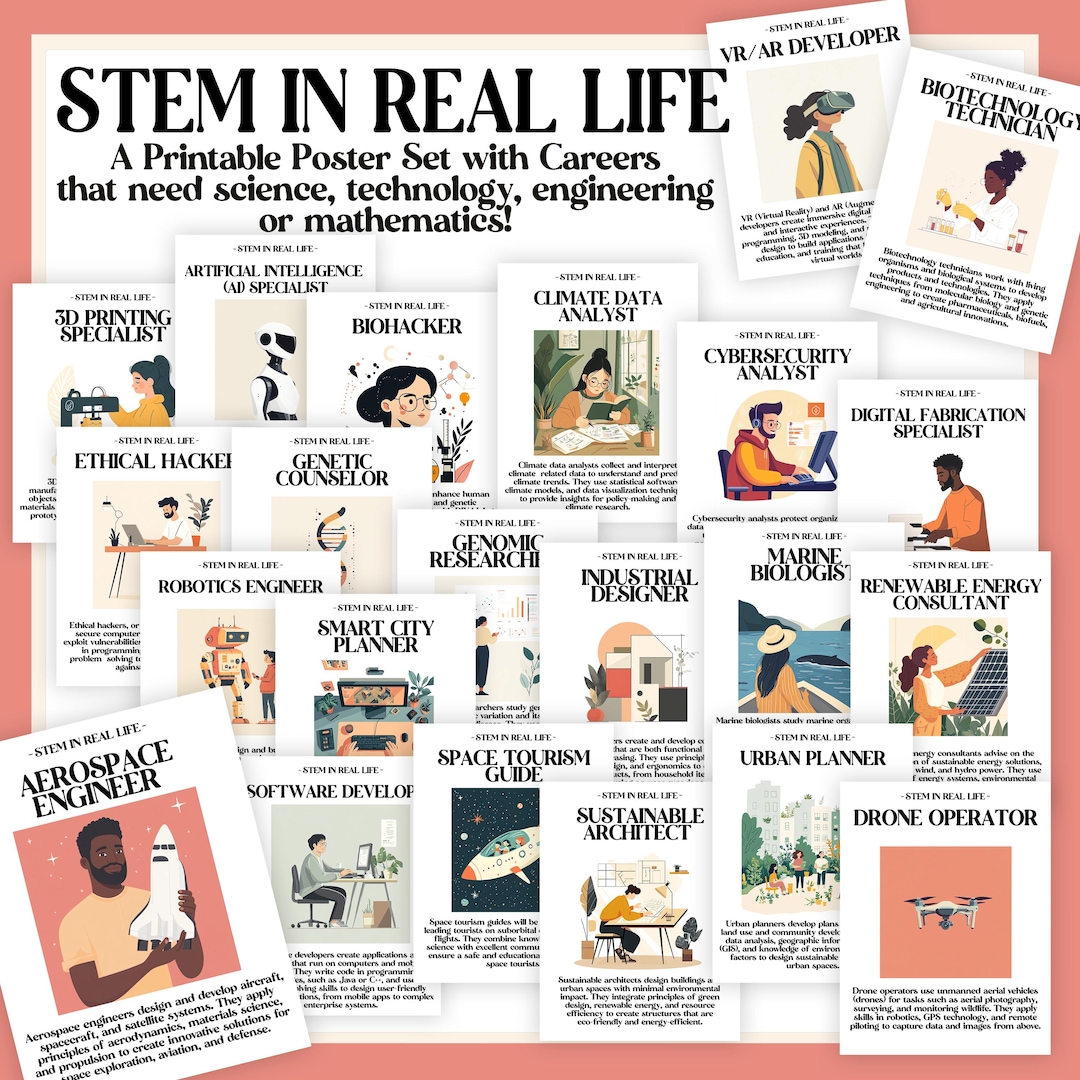 STEM Career Posters | Careers That Need Science, Technology ...