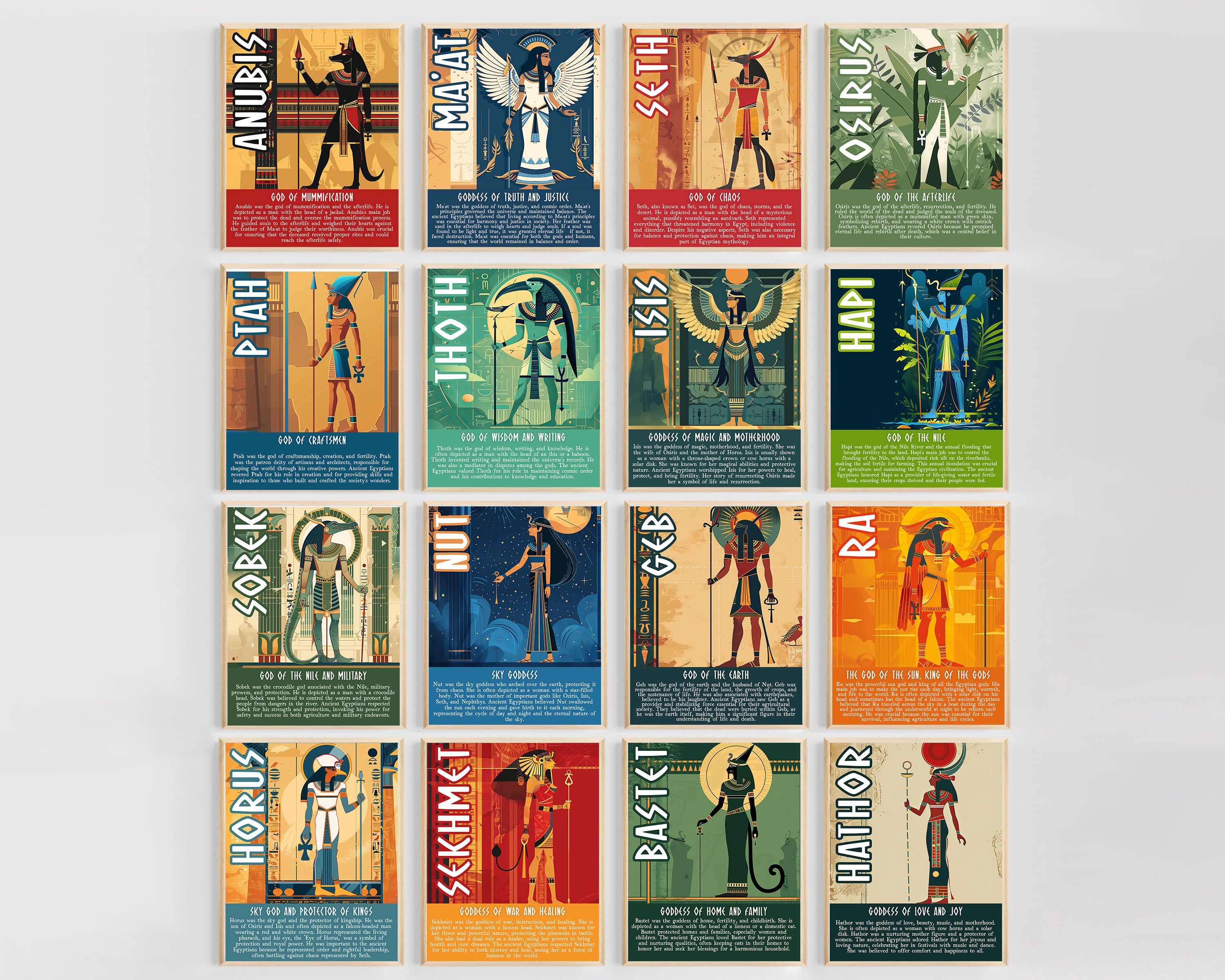 Egyptian Gods and Goddesses Bulletin Board Set | Egyptian Mythology ...
