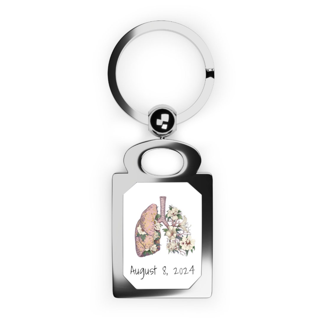 Custom Lung Transplant Gift Floral Lungs Organ Keychain RT Respiratory ...