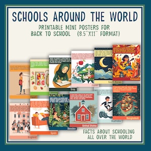 Schools Around the World Bulletin Board | Back to School Fun Facts ...