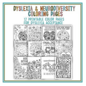 Dyslexia Awareness Month Coloring Pages | Neurodiversity Acceptance ...