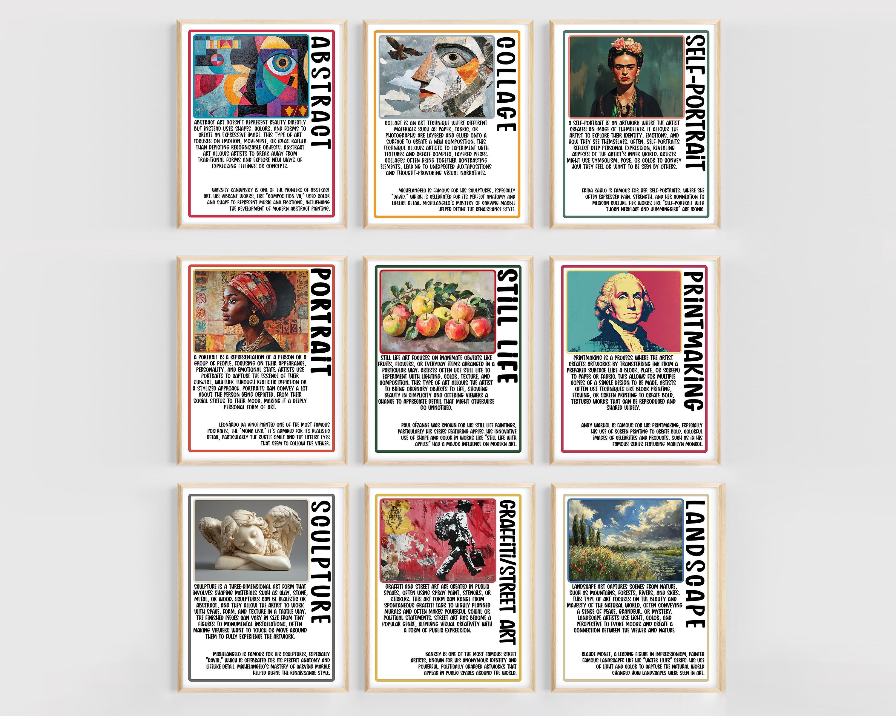 Art Classroom Bulletin Board Poster Set | Art History Teacher Class ...
