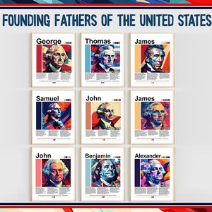 Founding Fathers Bulletin Board Set US Government Posters Constitution ...