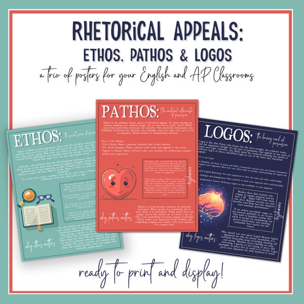 Ethos Logos Pathos Classroom Posters - Etsy