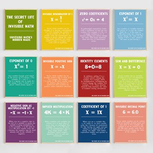 Invisible Math Concept Posters | Middle School Math Classroom Decor ...
