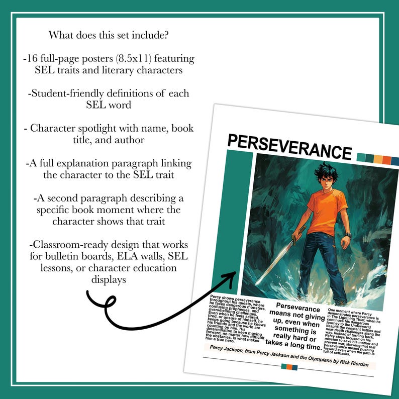SEL Character Posters for ELA Classrooms and Libraries | Social ...