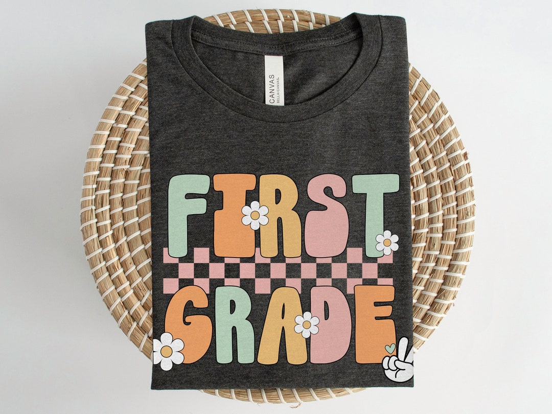 Retro First Grade Teacher Shirt | 1st Grade Team Teach Groovy Tshirt ...