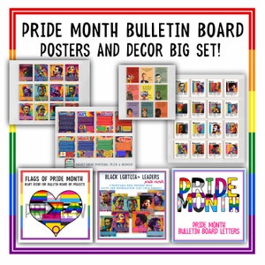 Pride Month Bulletin Board Bundle | LGBTQIA+ Leaders Printables Posters ...