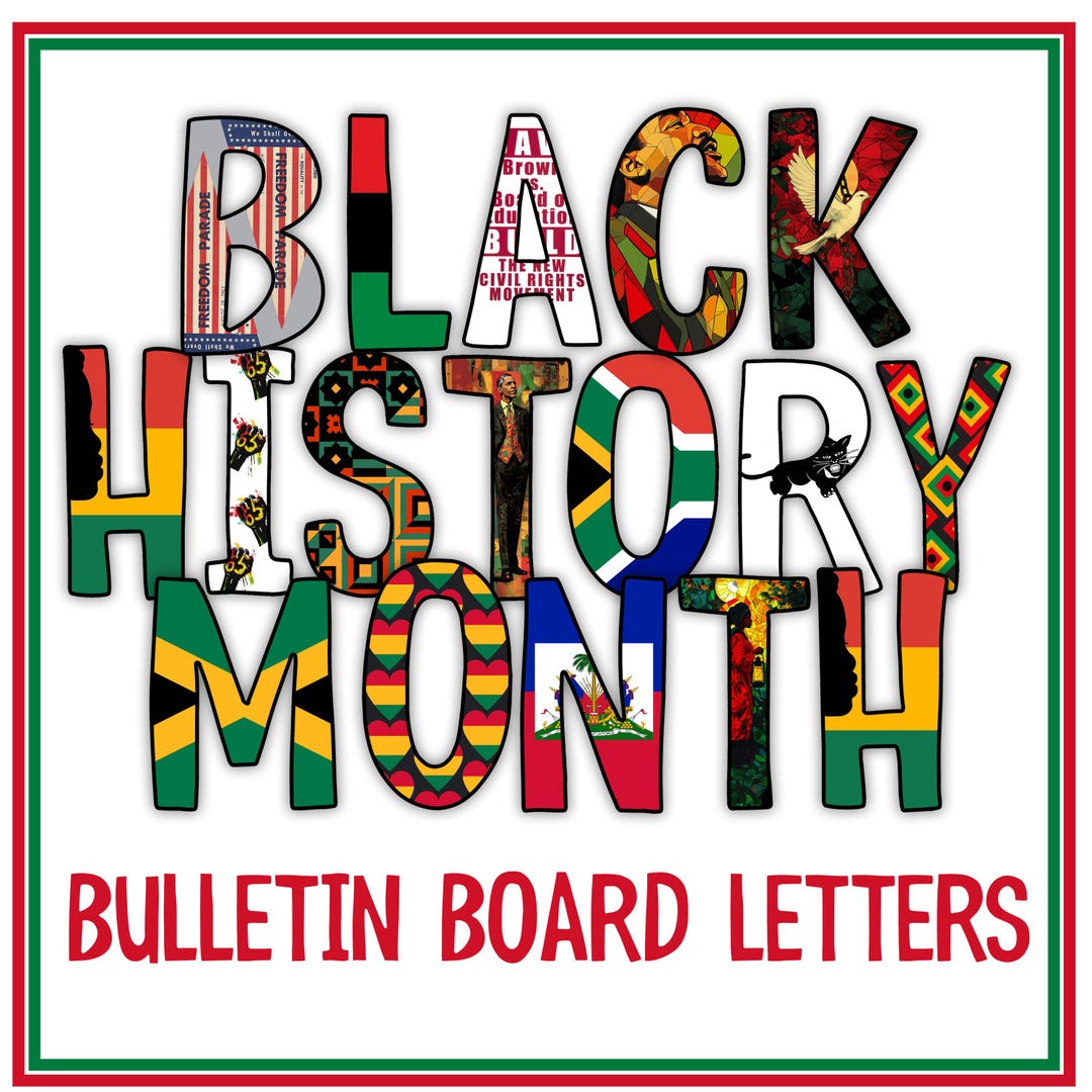 Black History Month Bulletin Board Letters Display | February Civil ...