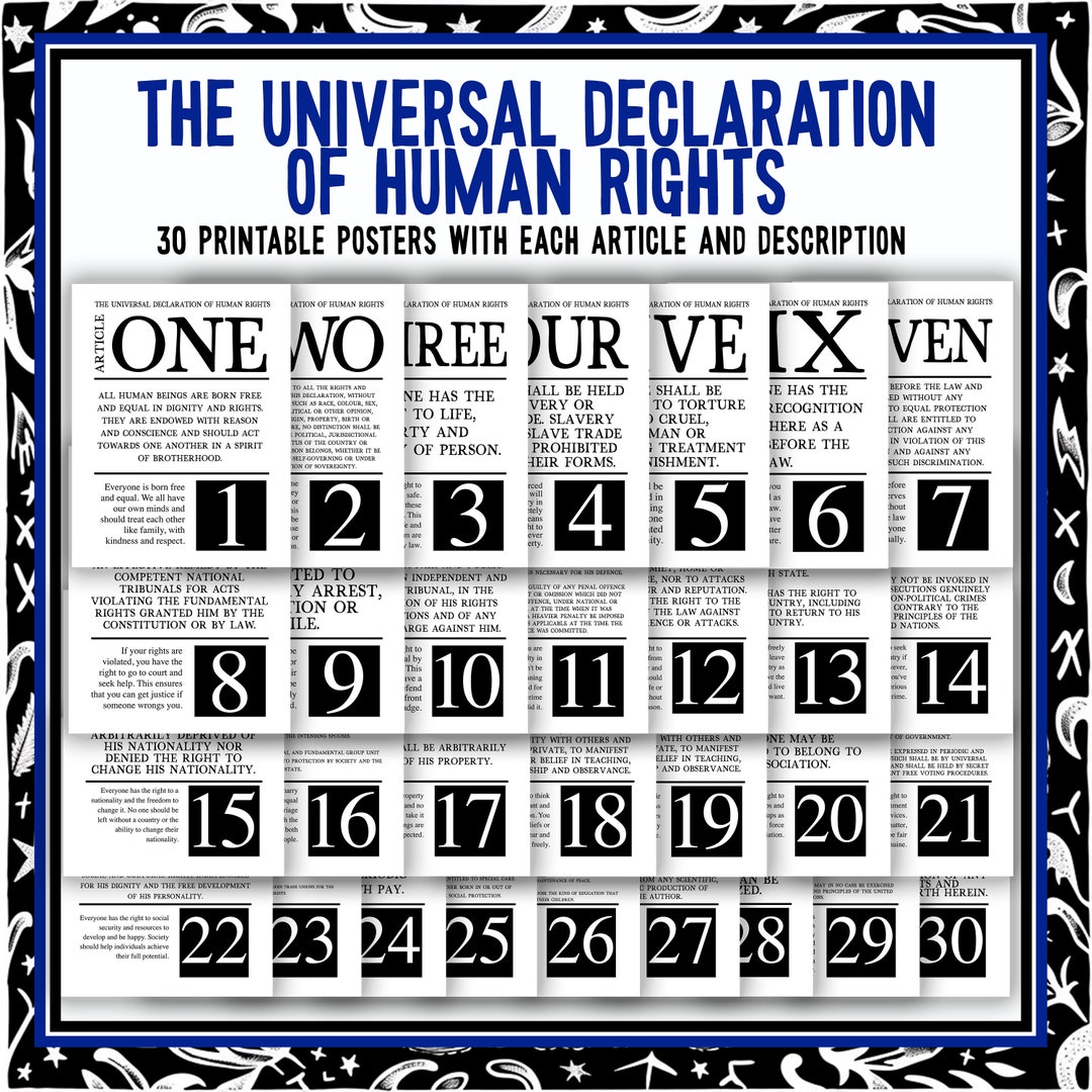 Universal Declaration of Human Rights Bulletin Board Set | UDHR Month ...