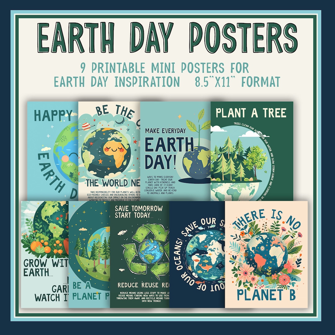 Earth Day Bulletin Board | Cute Earth Day Poster Set for Classrooms and ...