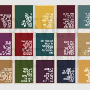 Funny Class Rules Posters | High School Middle School Teacher Slang ...