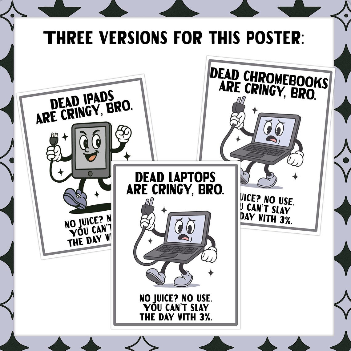 Funny Classroom Rules Poster Set | Gen Alpha Slang Decor for Middle ...