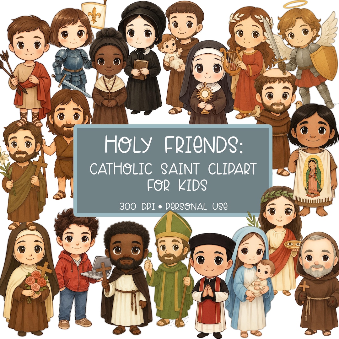 Catholic Saint Clipart for Kids | Printable Chibi Saint Pngs | Faith ...
