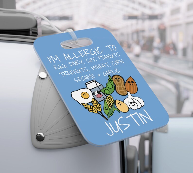 Food Allergy Alert Tag | Kids Allergies Custom Backpack Tags | Bag Tag ...