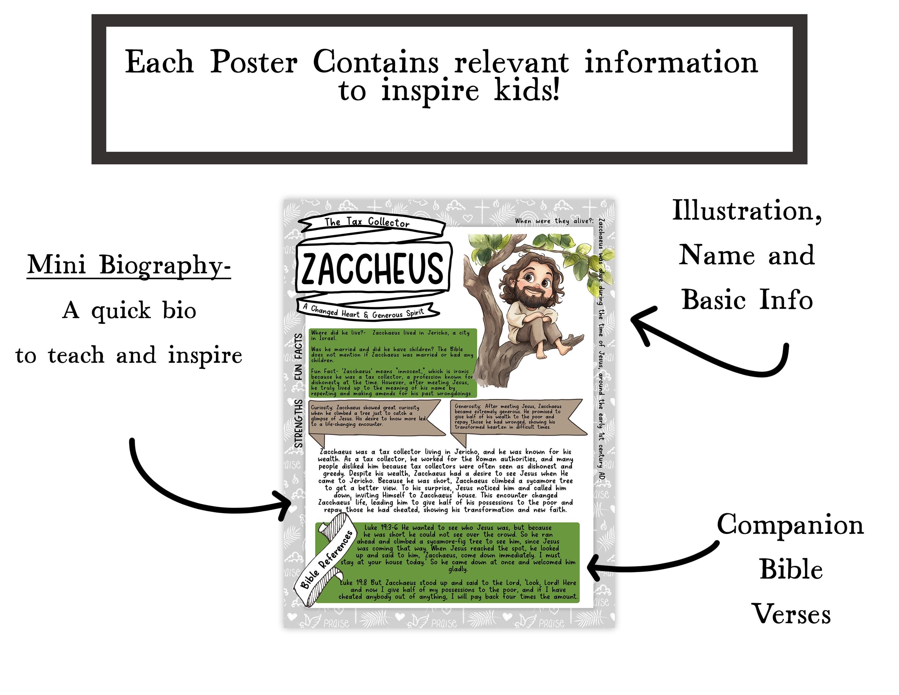 Bible Heroes Study for Kids | Bible Characters Poster Bulletin Board ...