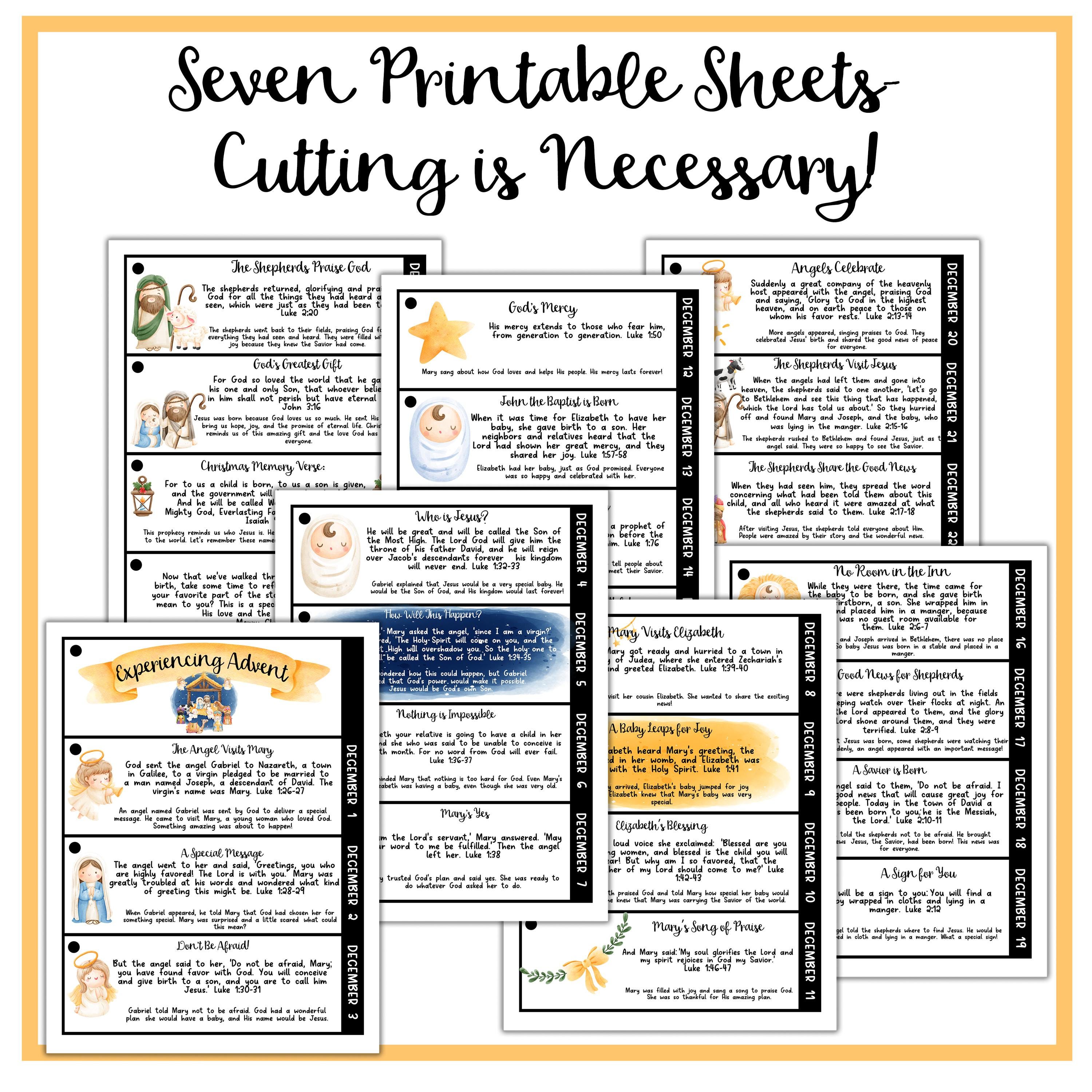 Printable Advent Calendar With Bible Verses for Kids | Christian Family ...