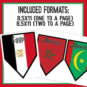 Arab American Heritage Month Flag Pennant | 22 Country Flags Printable ...