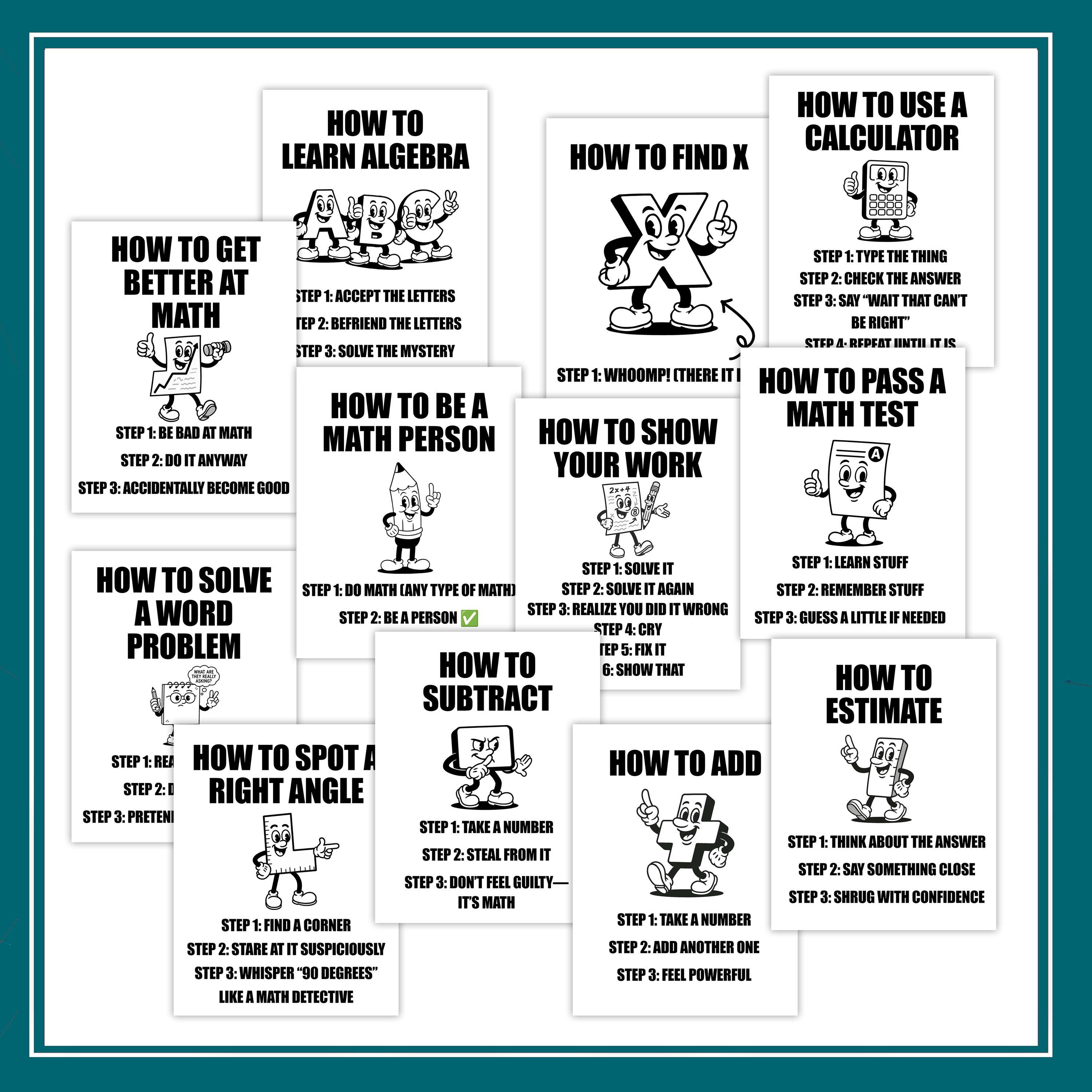 Funny Math Posters for Classroom Decor | Middle School Math Bulletin ...
