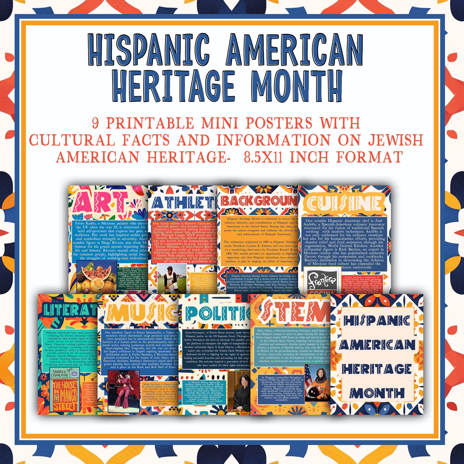 Heritage Month Poster Bundle | History Month Bulletin Board Sets | Arab ...