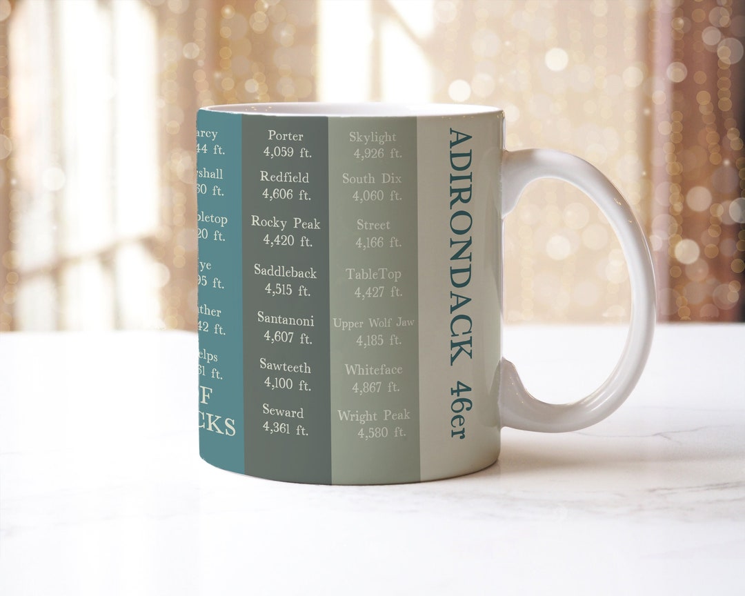 Adirondack 46er High Peak Mug | ADK Peaks Mountain Coffee Mug ...