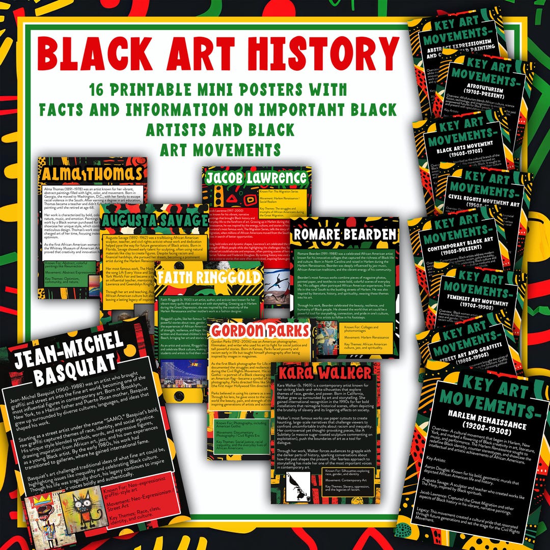 Black History Month Artist Bulletin Board | Black Art Movements Poster ...