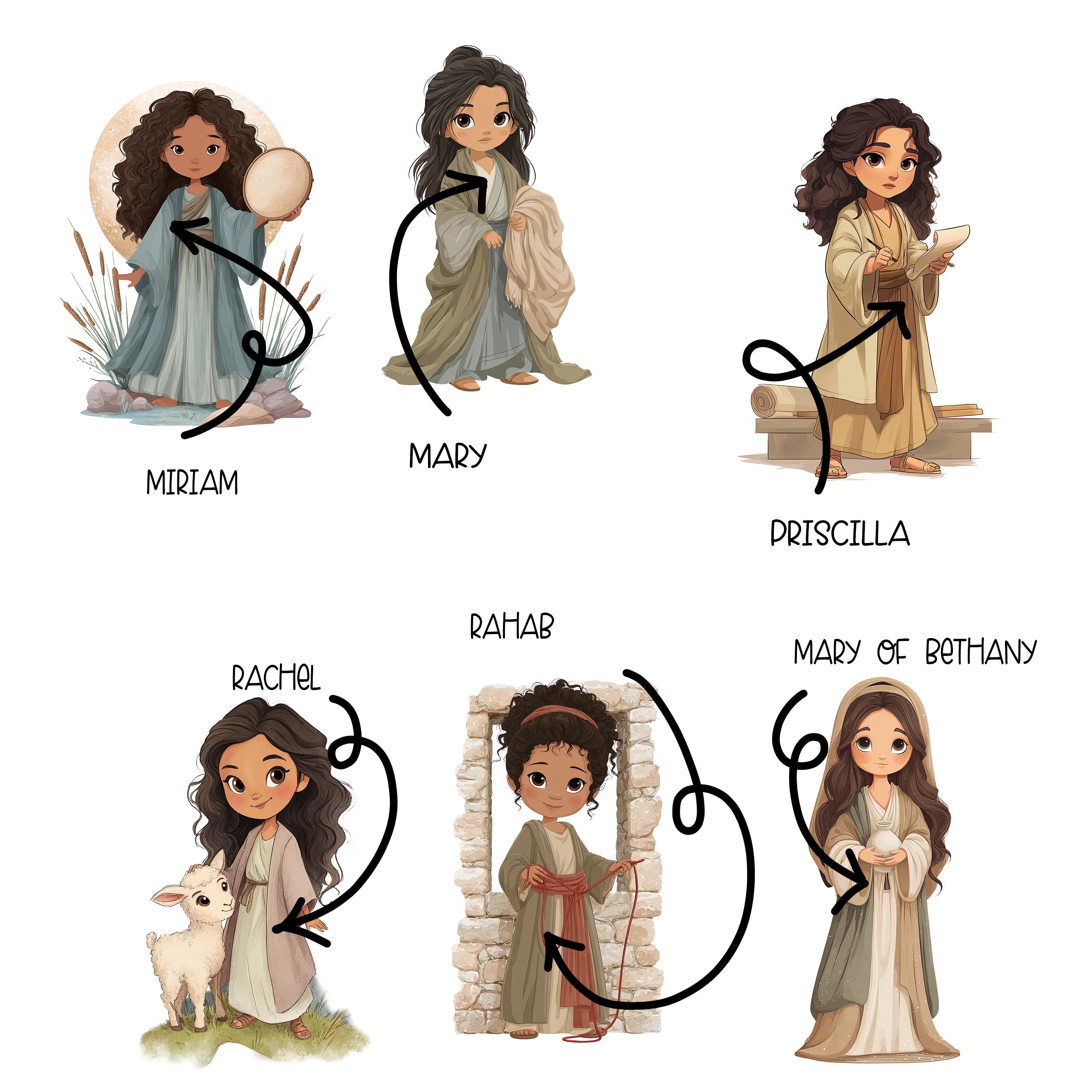 Men and Women of the Bible Clipart Set | 60 Christian Bible Pngs ...