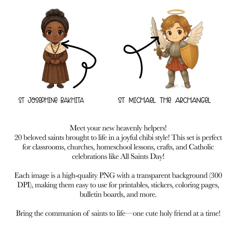 Catholic Saint Clipart for Kids | Printable Chibi Saint Pngs | Faith ...