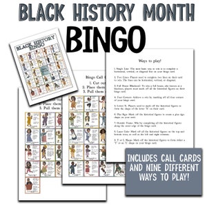 Black History Bingo Cards | Black History Month Games | US Black ...