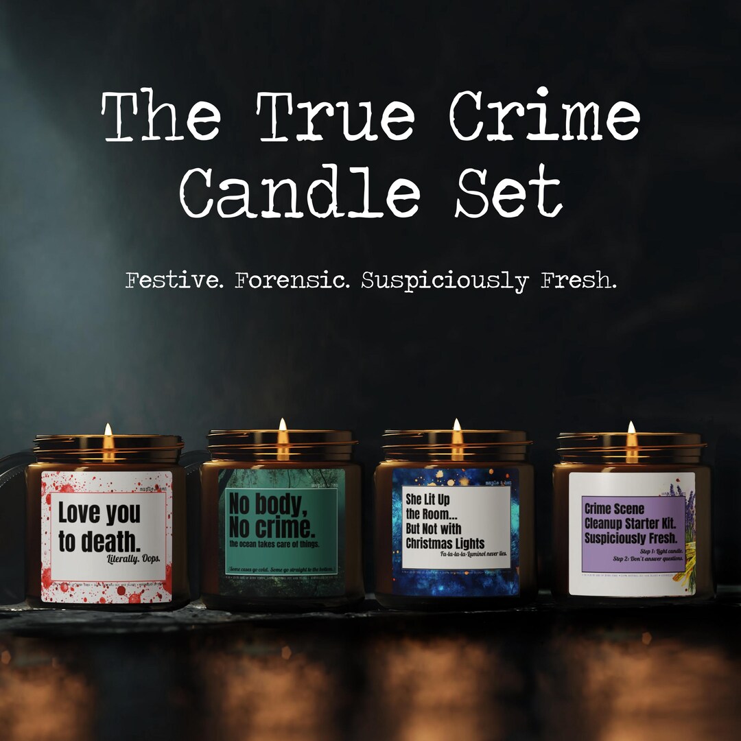 True Crime Candles | True Crime Junkie Gift | Crime Fan Candle Set ...
