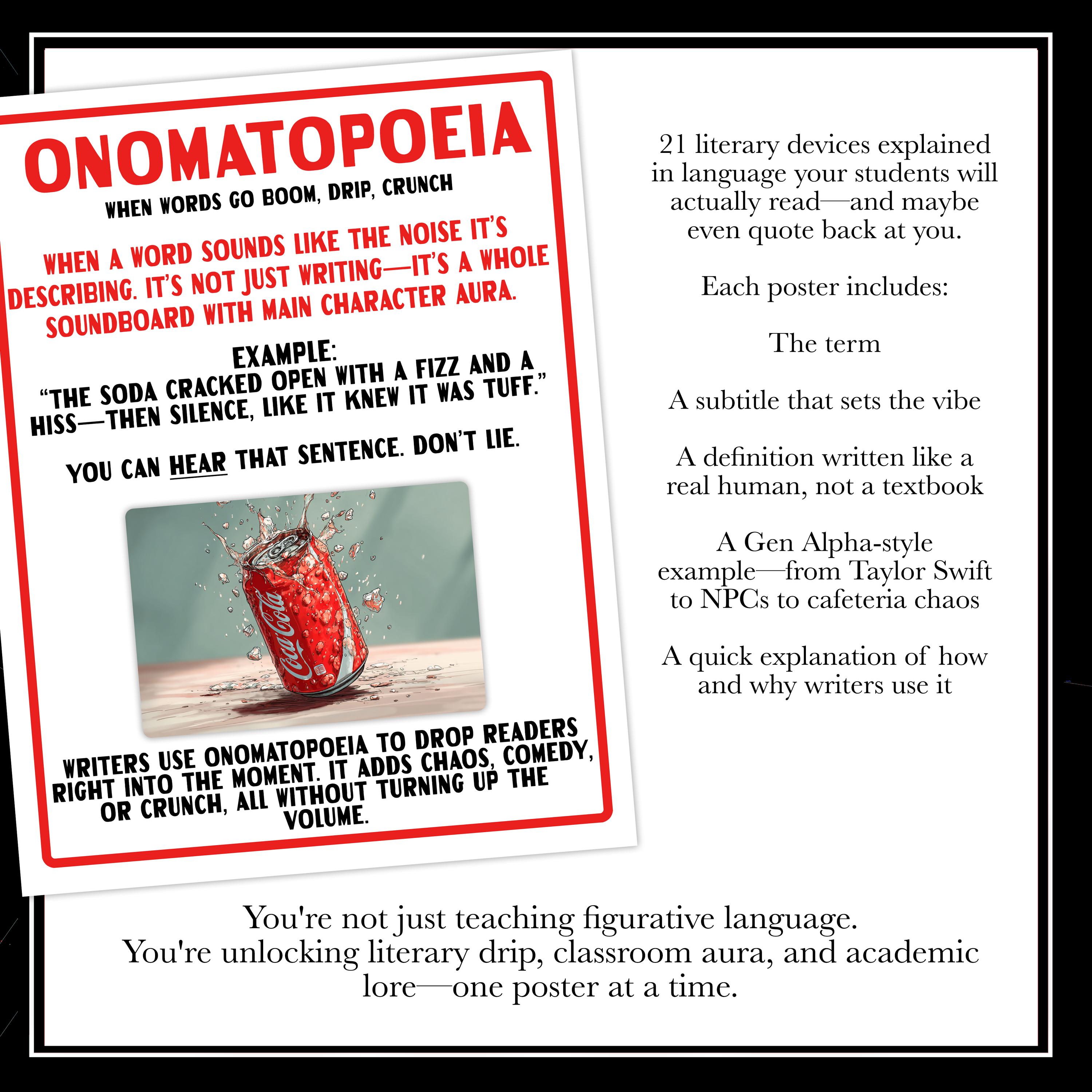Gen Alpha Literary Devices Posters | Funny Figurative Language Bulletin ...