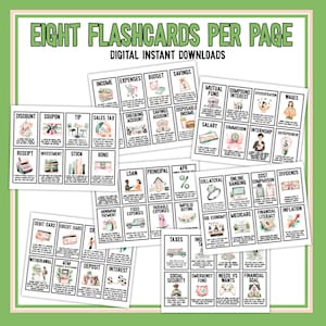 Financial Literacy Flashcards | 56 Money Terms for Kids & Teens ...