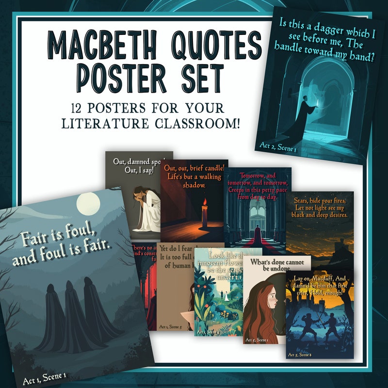 Macbeth Shakespeare Poster - Etsy UK