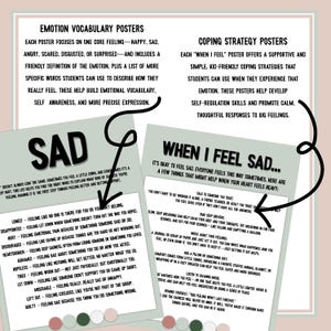 Feelings Posters & SEL Emotion Wheel | Coping Strategies Bulletin Board ...