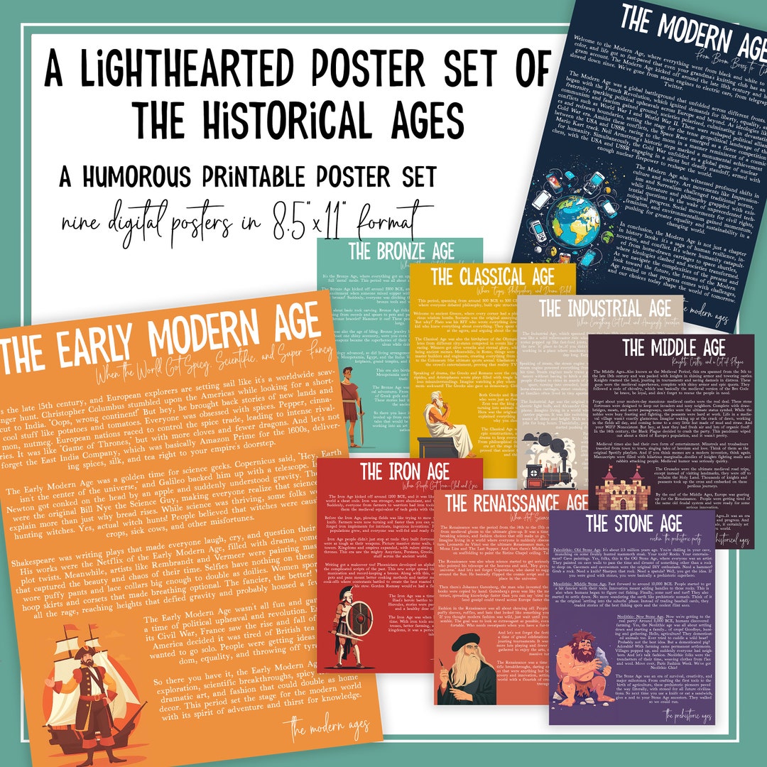 World History Ages Poster Set | Time Periods in History Printable ...