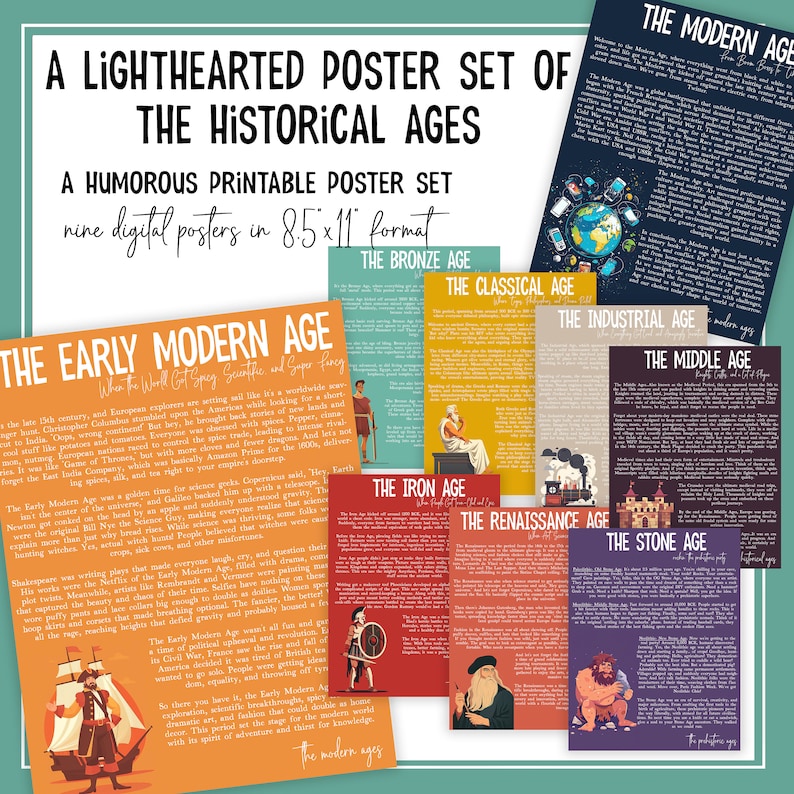 World History Ages Poster Set | Time Periods in History Printable ...