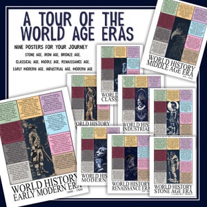 World History Ages Eras Tour Poster Set | Printable Bulletin Board ...